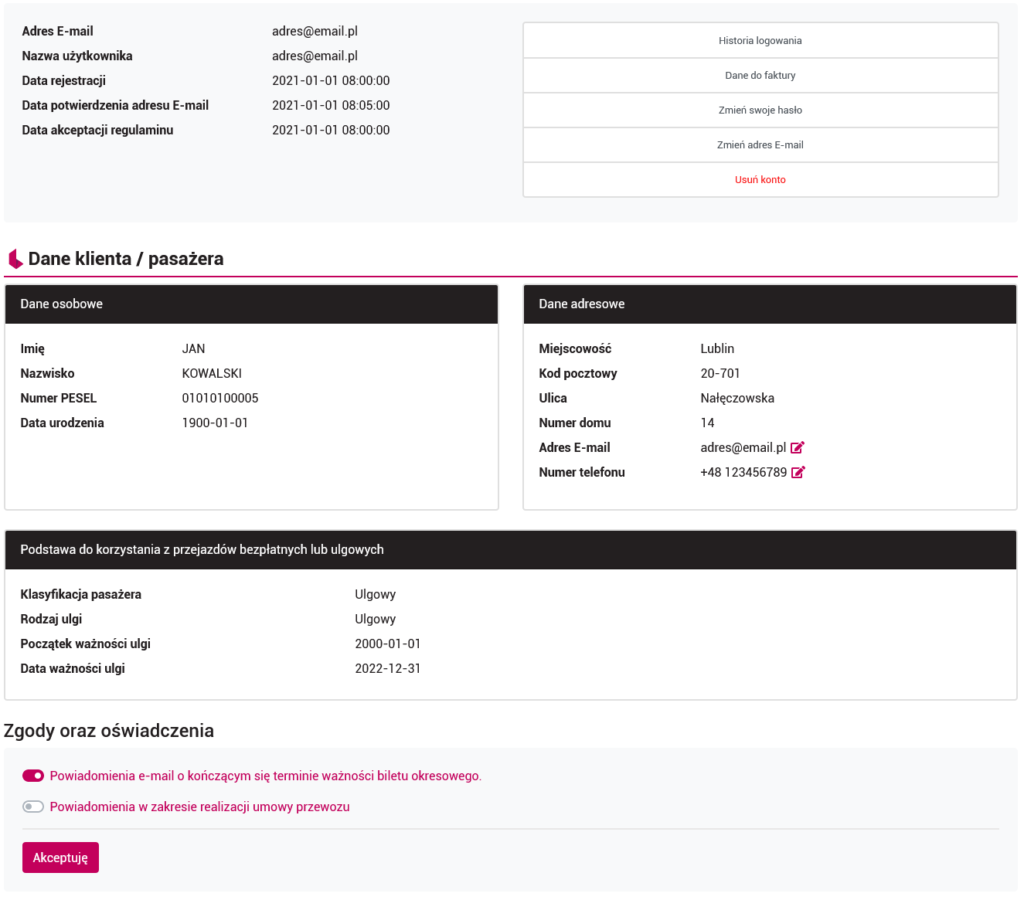 Portal Pasażera – LUBIKA